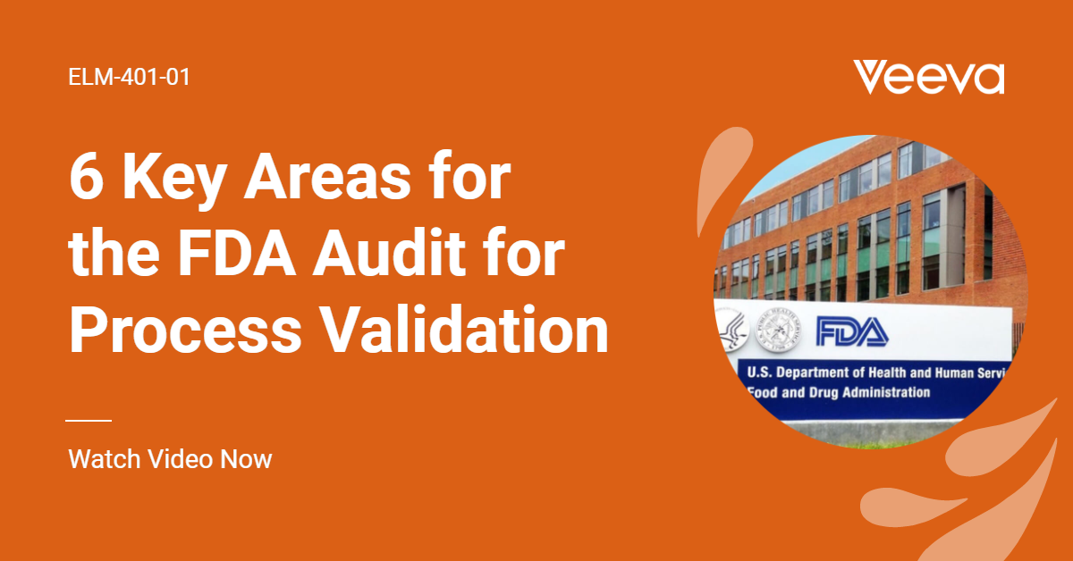 6 Key Areas For The FDA Audit For Process Validation Video LearnGxP